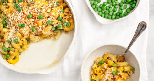 Vegan Mac & Cheese with Peas - Dherbs Recipes