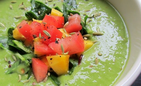 Avocado Fennel Soup with Sweet Mango - Dherbs Recipes