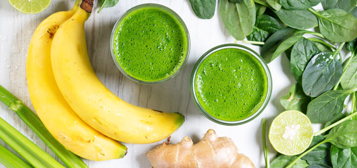 Ginger Banana Green Smoothie - Dherbs.com - Recipes